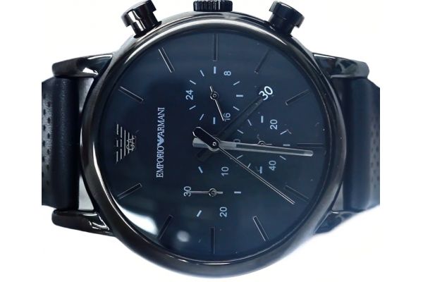 Men's Emporio Armani Classic designer Black chronograph AR1737 Watch ...