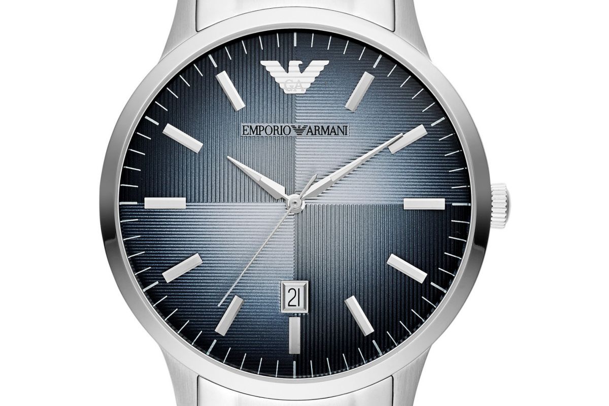 Men's Emporio Armani Classic Blue Dial Steel dress AR2472 Watch ...