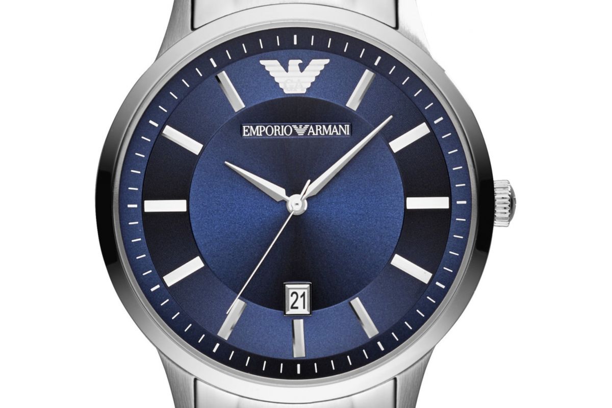 Men's Emporio Armani Classic Bold Blue designer Steel AR2477 Watch ...