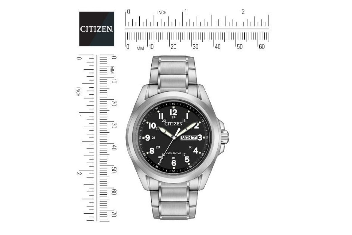 Men's Citizen Sport Steel Black Dial Day Date AW0050-82E Watch ...