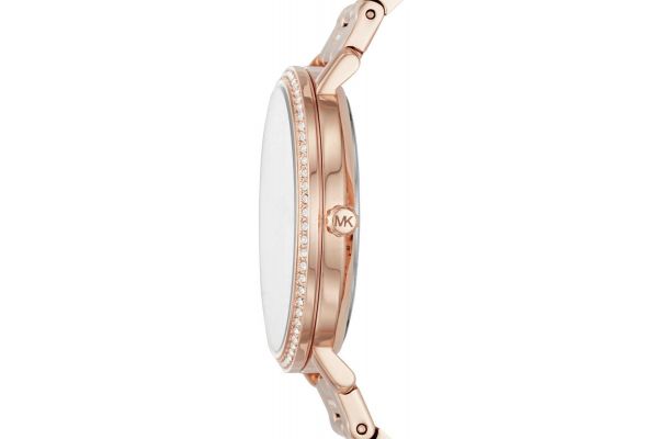 Women's Michael Kors Courtney rose gold crystal watch floral dial ...