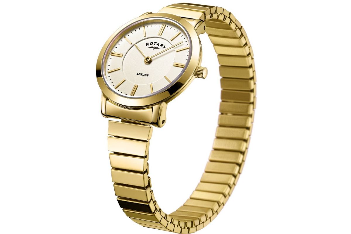 Women's Rotary London Gold expander white dial | Creative Watch Co