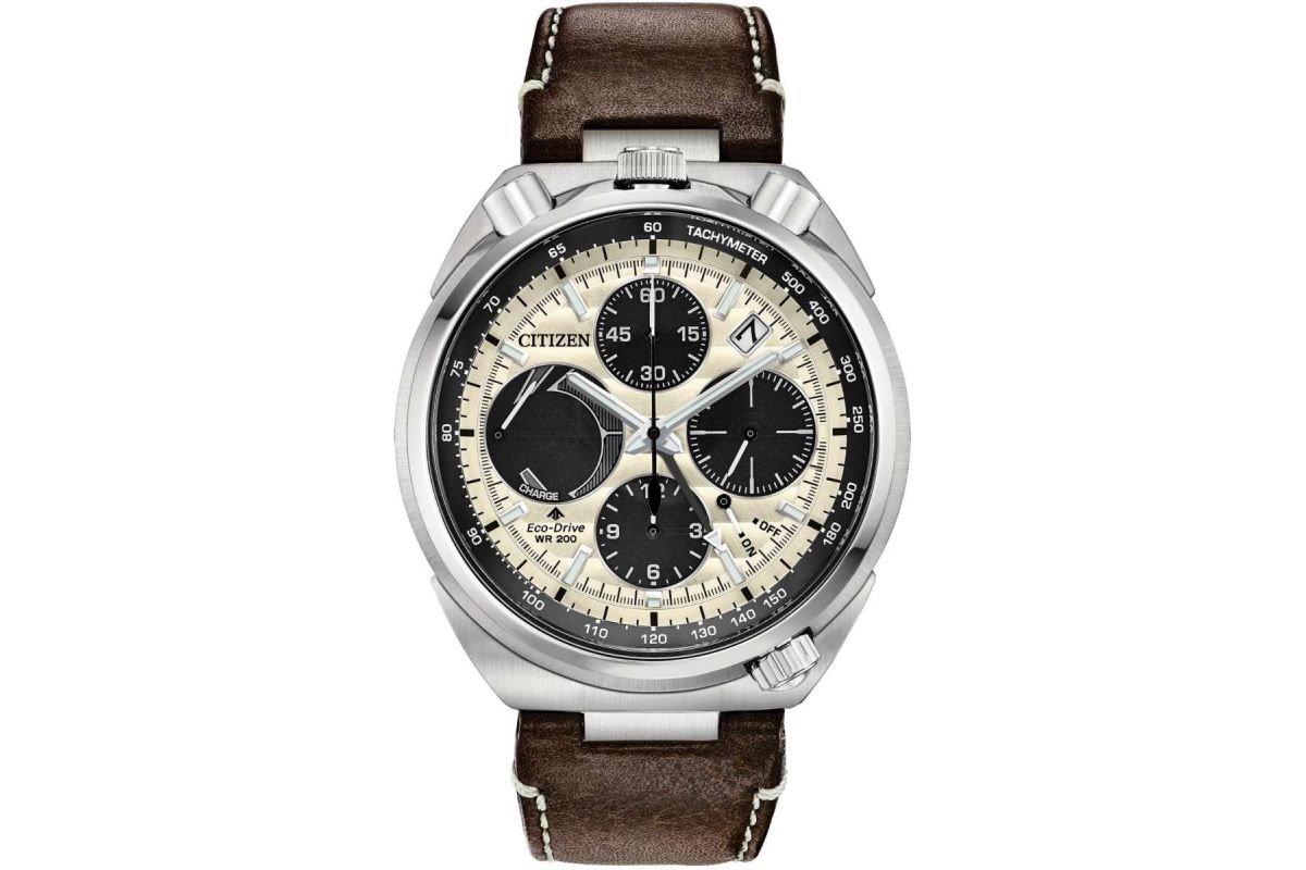 Men's Citizen Bullhead Promaster Chrono Racer Brown Strap AV0079-01A ...