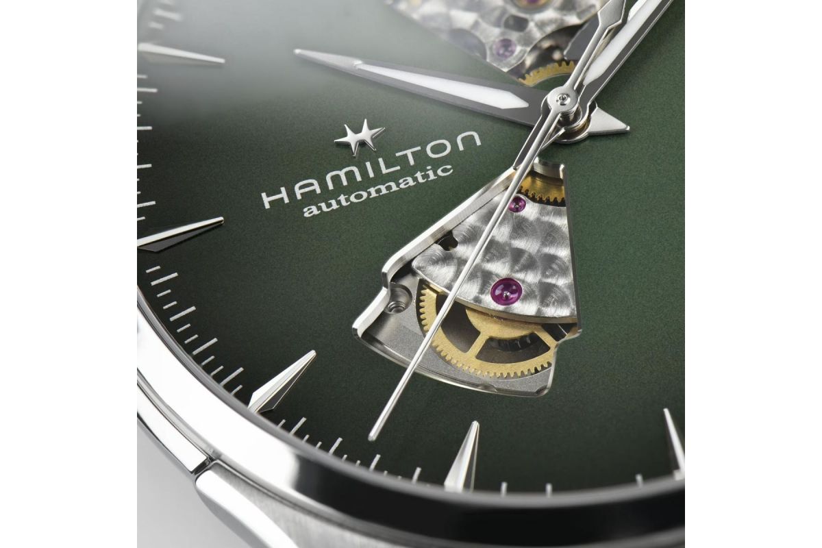 Men's Hamilton Jazzmaster Open Heart Auto Green H32675560 Watch ...