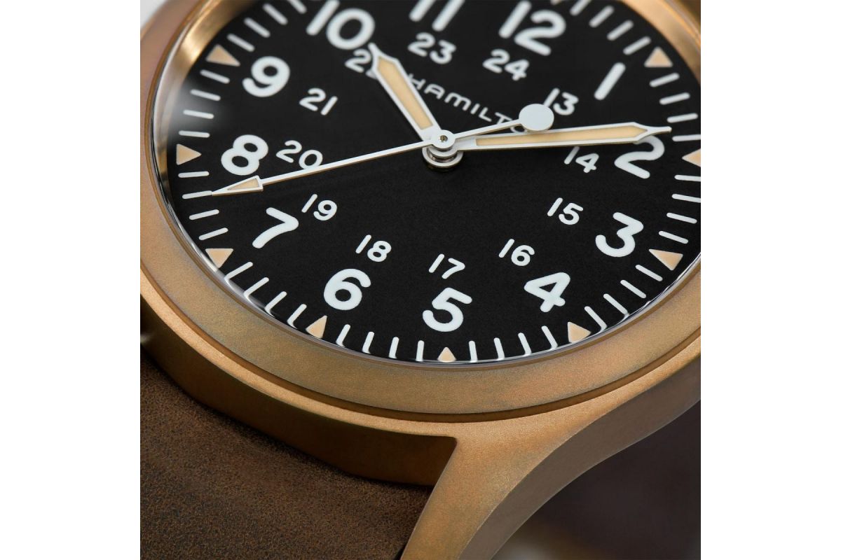 Men's Hamilton Khaki Field Mechanical Bronze Military H69459530 Watch ...