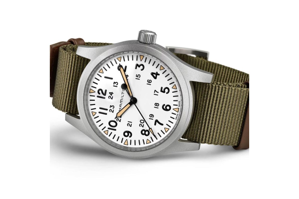Men's Hamilton Khaki Field Mechanical 42mm Nato White dial H69529913 ...