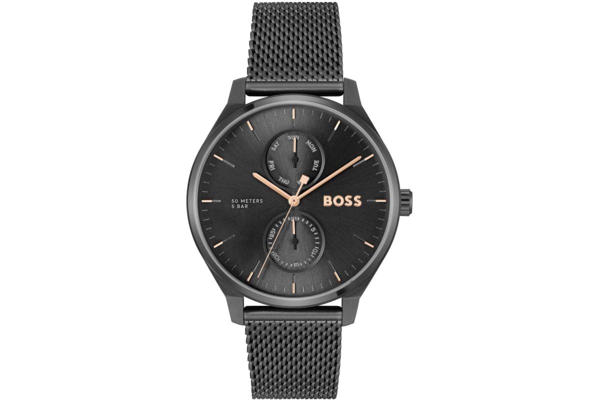 Men's Boss Tyler Day Date Black IP | Creative Watch Co