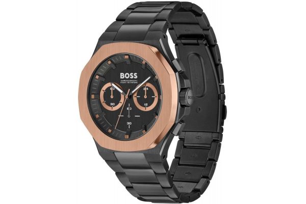Men's Boss Taper Black IP Chrono | Creative Watch Co