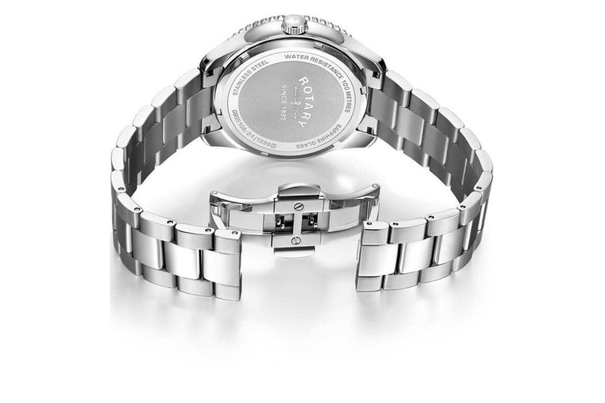 Men's Rotary Henley GMT sports blue bezel steel | Creative Watch Co